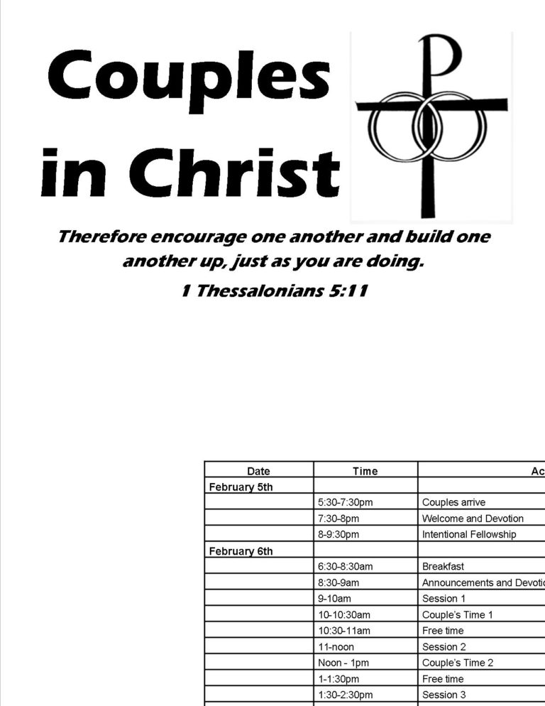 Couples in Christ Schedule 2 – St. Lukes